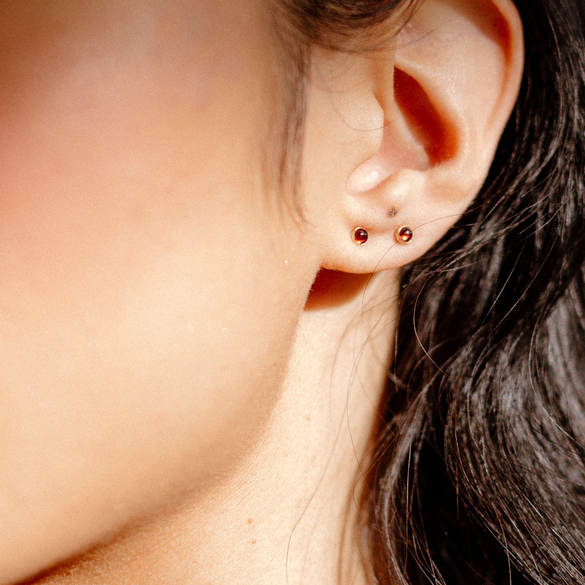 Tiny Garnet Micro Dot Posts