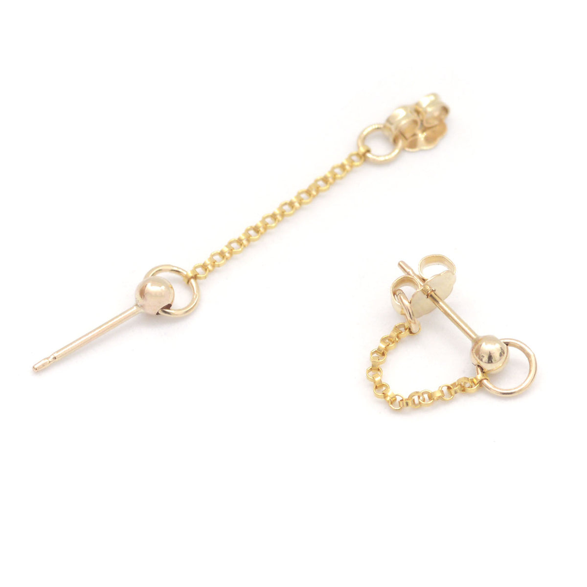 Tiny Chain Lasso Post Earrings