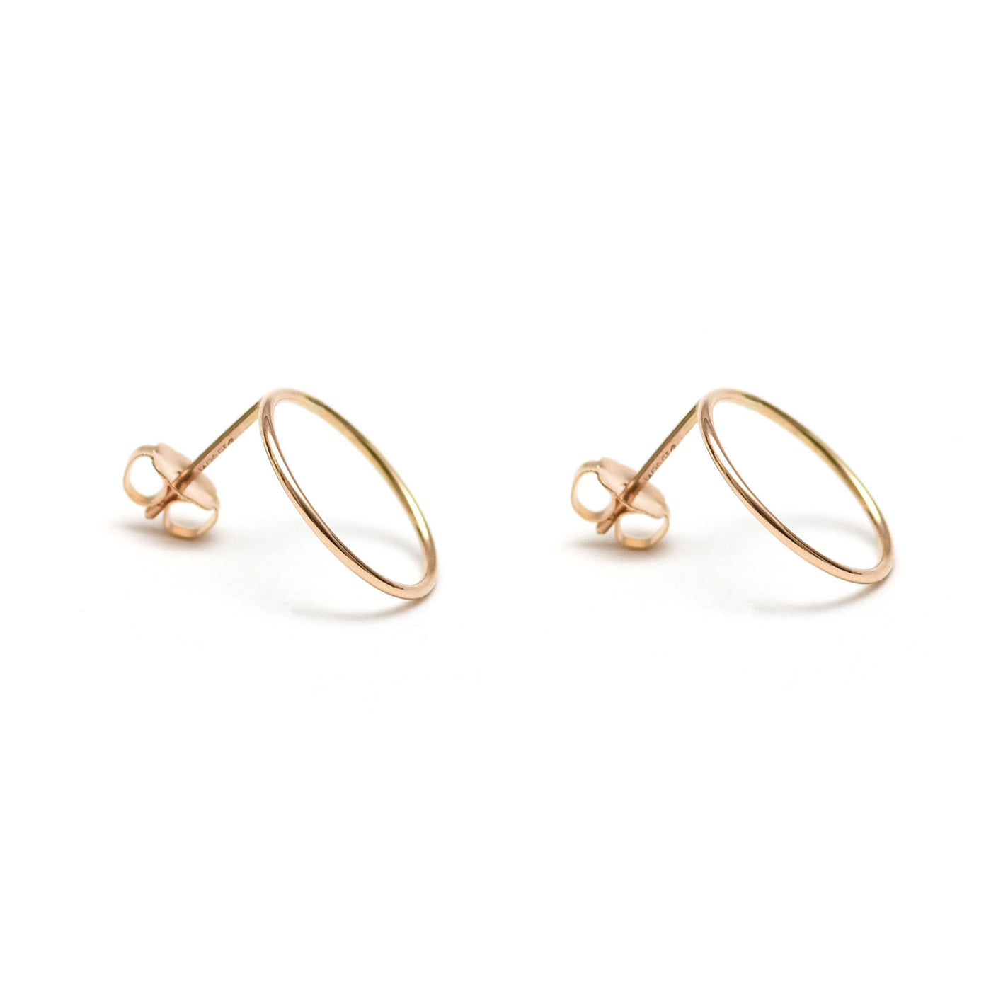 Larger Trace Open Circle Post Earrings
