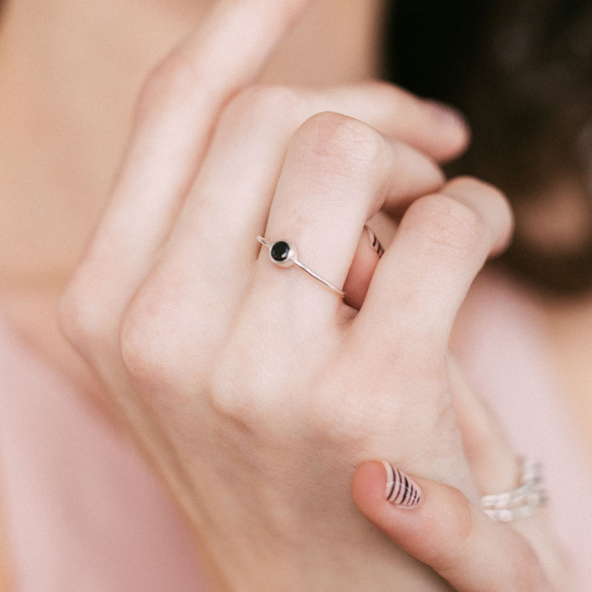 Black Circa Stacking Ring